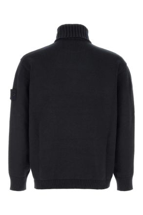 Stone Island Cotton-Elastane Turtleneck Sweater - Navy