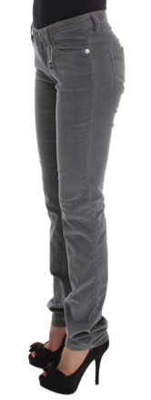 Costume National Womens Gray Cotton Super Slim Corduroys Jeans Clothing