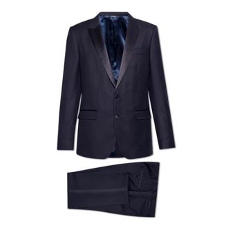 Dolce & Gabbana Ma&szlig;geschneiderter zweiteiliger Anzug mit kontrastierenden Revers - - Suits - Herren - Blau - 2XL
