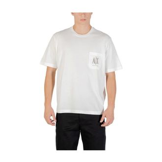 A|X Armani Exchange Homme, Tops, Beige, Taille: 2XS T-shirt &agrave; col rond avec d&eacute;tail de poche