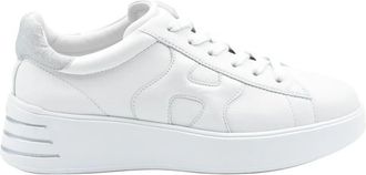Hogan Low-Top Sneaker - Minimalist Silver White Laced Sneakers - Gr. 36 (EU) - in Weiß - für Damen