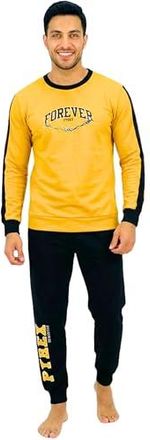 Pyrex Pyjama Homme Chaud Coton Interlock Pyjama Homme Hiver Long avec Poignets et Style Sport, Mod&egrave;le 4., M