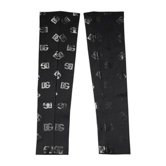 Dolce & Gabbana Logo Monogramm Wolle Armstulpen - - Accessories - Damen - Schwarzk - ONE SIZE