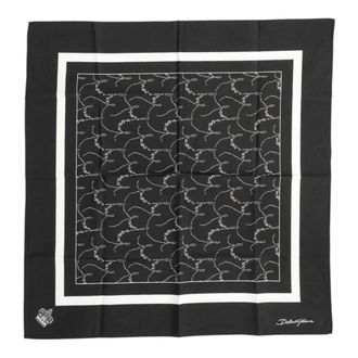 Dolce & Gabbana unisex, Accessoires, Noir, Taille: ONE Size Foulard Carr&eacute; Imprim&eacute;