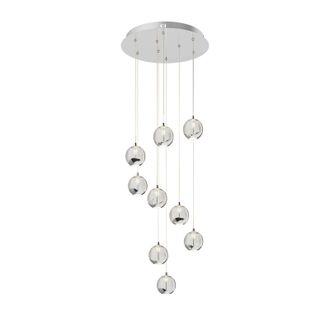 Lucande LED Pendelleuchte Hayley (Design, Modern) in Chrom aus Glas (9 flammig) - H&auml;ngelampe Esstischlampe H&auml;ngeleuchte Wohnzimmerleuchte