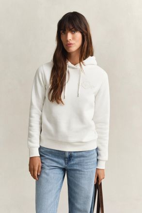 GANT Damen Tonal Shield Hoodie (XXXL) EGGSHELL