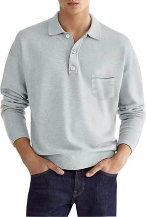 Generic Polo &agrave; manches longues pour homme Classique Golf Polos Tennis Casual D&eacute;contract&eacute; Respirant Tops Mode T-shirt basique Sport T-shirts d&eacute;contract&eacute;s Burea