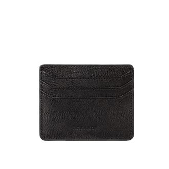 Grande Cosmetics 3633 Kartenetui aus echtem Leder f&uuml;r Damen und Herren, ultrad&uuml;nne, minimalistische Geldb&ouml;rse mit Rei&szlig;verschluss (K&ouml;nigsschwarz)