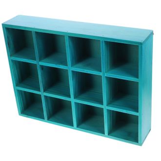 IFUNDOM Wandmontiertes Holzregal 12 F&auml;cher Rustikal Schweberegal Sammlerst&uuml;cke B&uuml;ro Wohnraum