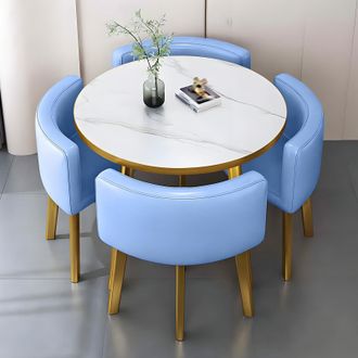 Generic Modernes Esszimmer-Set, rundes Esszimmer-Set, Empfangstisch, K&uuml;chen-Fr&uuml;hst&uuml;cksbar-Set mit Tisch und St&uuml;hlen, passend f&uuml;r Wohnzimmer und Esszimmer