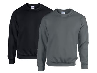 Gildan 2er Herren Sweatshirt Heavy Blend Sweat M L XL 2XL 3XL 4XL 5XL in verschiedenen Farbsets & HLKauf-Block (1x Schwarz, 1x Anthrazit & 1x HLKauf-Block, X