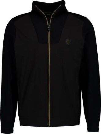 HUGO BOSS Herren Sweatjacke schwarz unifarben