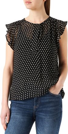 Part Two Part Two Damen Prillepw Bl Blouse Relaxed Fit Bluse, Black Mini Block Print, 42