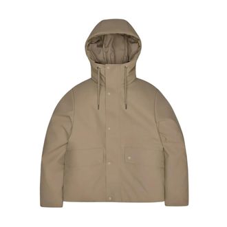 Rains Kurze Urban Parka mit Kapuze - - Jackets - Damen - Beige - S