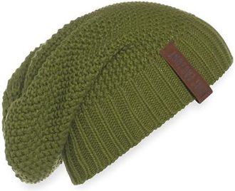 Knit Factory Bonnet Coco - Bonnet Femme et Homme - Beanie Hiver - Bonnet Chaud - Bonnet tricot&eacute; - Vert Mousse - One Size - 30% Laine, 70% Acrylique