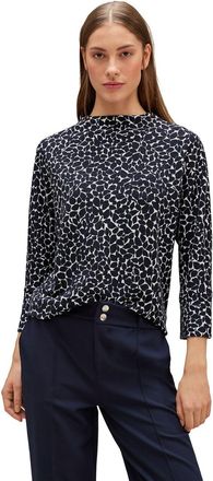 Street One Damen A320586 T-Shirt 3/4 Arm Bedruckt, deep Blue, 42