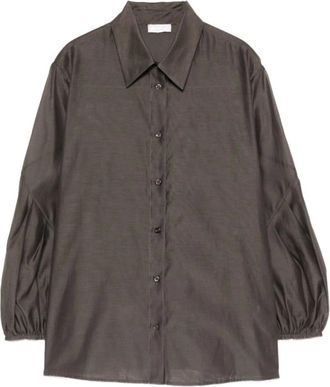 PESERICO Femme, Blouses et Chemises, Brun, Taille: 42 FR Chemise &agrave; manches bouffantes