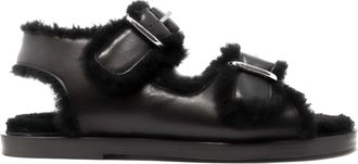Fur Deluxe Sandales Meribel Fourrure Recycl&eacute;e Noir