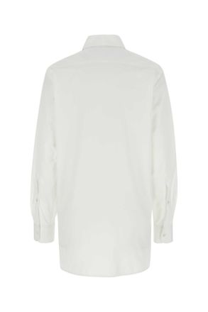 Stella McCartney Womens White Poplin Shirt Purewhite Exterior: Cotton Camicie
