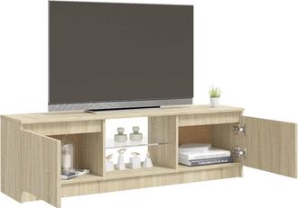 Generic TV-Schrank mit LED-Leuchten, TV-Board, Fernsehtisch, St&auml;nder, Konsole, Fernsehschrank, M&ouml;bel, Fernsehm&ouml;bel (Wei&szlig; 120x30x36 cm) (120 x 30 x 36 cm)
