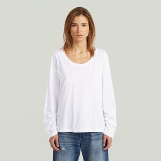 G-Star Scoop Neck Long Sleeve T-Shirt - Wei&szlig; - Damen