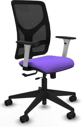 Piqueras y Crespo Economalla Stuhl mit wei&szlig;en und schwarzen Armlehnen, h&ouml;henverstellbare Lendenwirbelst&uuml;tze, ausgestattet mit Syncro/Traslack und Schneideschaum, Schwar