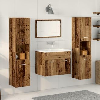 vidaXL Badezimmer M&ouml;bel Set mit T&uuml;r 4 pcs Altholz 60 x 38.5 x 46 cm Vidaxl