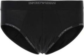 Emporio Armani Homme, Sous-v&ecirc;tements, Noir, Taille: L Slips en Coton Stretch