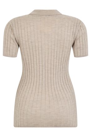 Toteme Womens Polo Top Silk-Cashmere Beige Tops