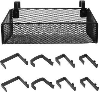 PartyKindom Bett Organizer Zum Einh&auml;ngen: Metall Ablagekorb H&auml;ngeregale F&uuml;r Zuhause Handy Schlafzimmer Nachttisch B&uuml;ro Studentenwohnheim Schwarzes Eisendesign