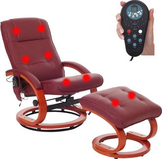Mendler Massage-Fernsehsessel Pescatori II, Relaxsessel Massagesessel, Massagefunktion - Bordeaux