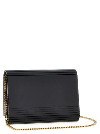 Saint Laurent Plexi Cassandre Logo Clutch - Black