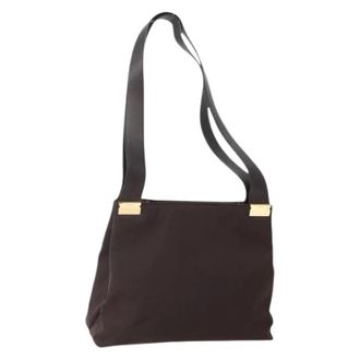 Ferragamo Sac bandouli&egrave;re en toile Pre-owned - Femme - Pre-owned - Brun - Taille: ONE Size