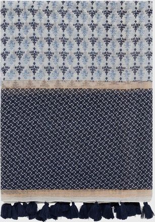 Gerard Darel Foulard imprim&eacute; en coton et soie - DALMA - Marine