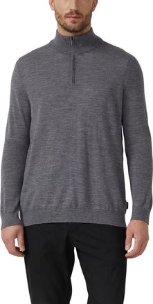 s.Oliver Strickpullover aus Reiner Merinowolle mit Troyer-Kragen