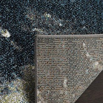 Safavieh Abstrakt Teppich f&uuml;r Wohnzimmer, Esszimmer, Schlafzimmer - Glacier Collection, Kurzer Flor, Blau und Multi, 122 X 183 cm