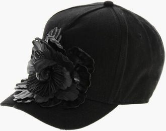 Dsquared2 Solid Color Baseball Cap with Floral Applique size Unica