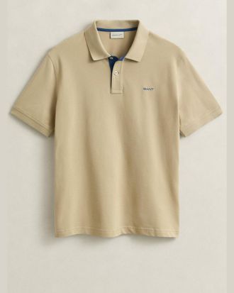 GANT Piqu&eacute;-Poloshirt mit Stretchanteil und Label-Stickerei, Regular Fit in
