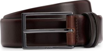 BOSS Herren Carmello Zweifarbiger Gürtel aus pflanzlich gegerbtem Leder,Braun (Dark Brown 202),115