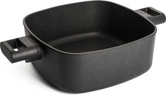 Woll Diamond Logic XR Kasserolle, viereckig mit 2 Seitengriffen - Induktiv -, 24 cm x 24 cm, 10 cm hoch, mit abnehmbarem Stiel - Geeignet für alle Herdarte