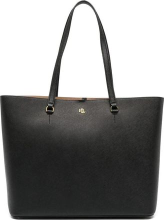 Ralph Lauren Crosshatch Leder Gro&szlig;e Karly Tote - - Bags - Damen - Schwarzk - ONE SIZE