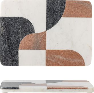 Bloomingville Jazzi Schneidebrett, Weiß, Marmor, L28xH1,5xB20 cm