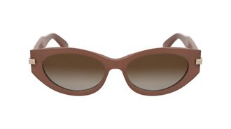 Calvin Klein Womens Sunglasses CK25502S - Opaline Rose with Gradient Brick Lens