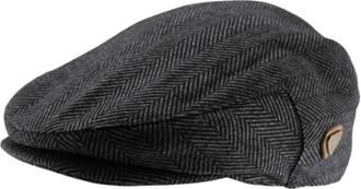 Generic Royal Stallion Casquette plate en laine &agrave; chevrons Gris fonc&eacute; Taille XL 61 cm, Gris fonc&eacute; &agrave; chevrons, XL