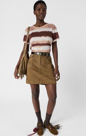 Gerard Darel T-shirt tie and die en lin - MABINTY - Caramel