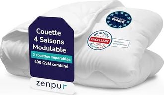 ZenPur Premium Couette 200x200 4 Saisons - 3 en 1 Couette 200x200 Chaude en Hiver, légère en été, lit 160x200 - Couette 2 Personne. Lavable en Machine à 45°C