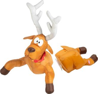 Generic Weihnachtliche Crash-Santa & Rentier Animierte Dekoration, Lustige Crash-Santa & Rentier Weihnachtsdeko, Fensterdekorationen mit zerbrochener Glassche