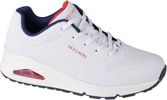 Skechers Femme Uno Stand Air Fashion-sneakers, White Durabuck Navy Red Trim, 37 EU