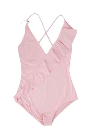 Marysia Swim Pink Ruffle Swimsuit Size S