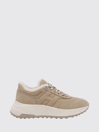 Hogan Baskets Hi-Fi en nubuck avec doublure en shearling et semelle chunky